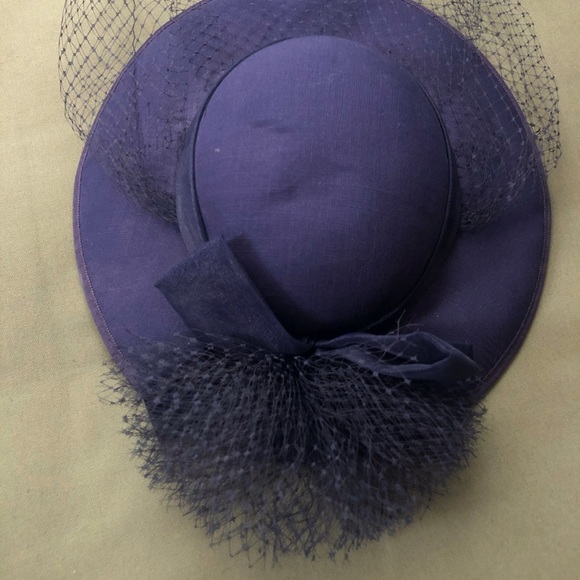 Accessories | Vintage Navy Blue Oval Fishnet Veil Hat | Poshmark
